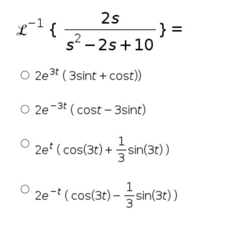 Solved 2s S² 2s 10 O 2e3t 3sint Cost O 2e 3t