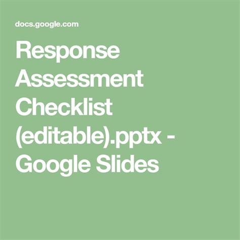 Response Assessment Checklist Assessment Checklist Letter Of Intent