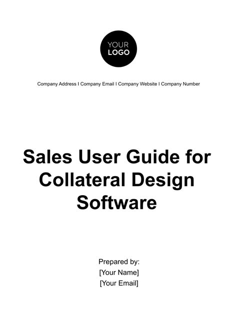 Sales User Guide For Collateral Design Software Templates Edit Online