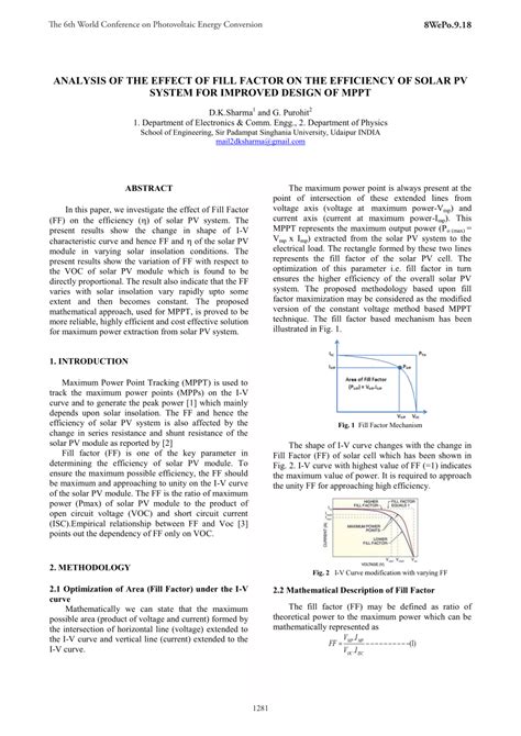 pdf analysis of the effect of fill factor on the efficiency of solar