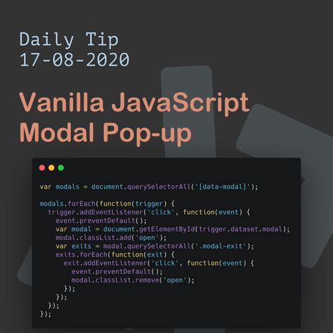 How To Make A Vanilla Js Popup Modal 2022