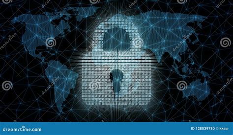 Abstract Concept Of Global Internet Security Stock Illustration