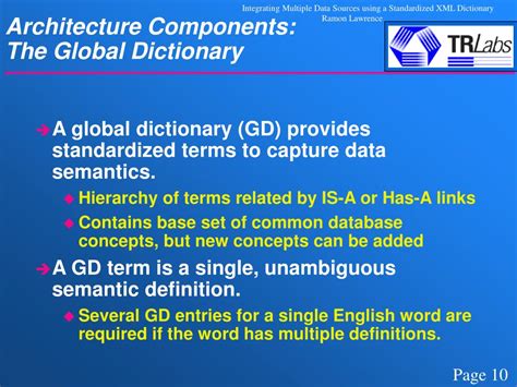 Ppt Integrating Multiple Data Sources Using A Standardized Xml Dictionary Powerpoint