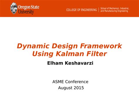 PDF Dynamic Design Framework Using Kalman Filter