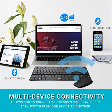 Rapoo 9300m Multi Mode Wireless Keyboard And Mouse Techpanda Pk
