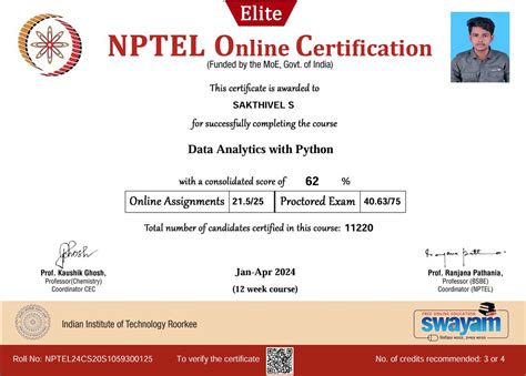 Sakthivel Selvaraj On Linkedin Onlinecertification Nptel Python Swayam