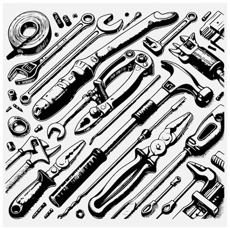 Set Hardware Tools Vector Engraving Stock Illustration Premium Ai Generated Vector