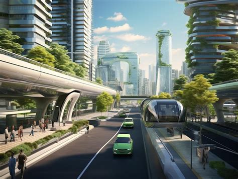 Premium Photo Autonomous Vehicles In Smart City Ai Generated
