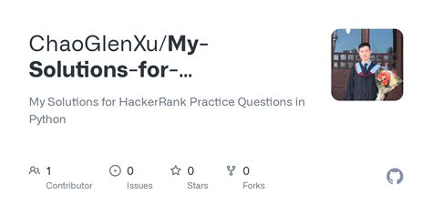 Github Chaoglenxumy Solutions For Hackerrank Practice Questions In