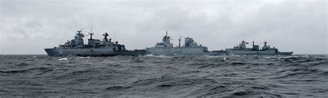 German frigates Brandenburg (F215), Baden-Württemberg (F222) and ...