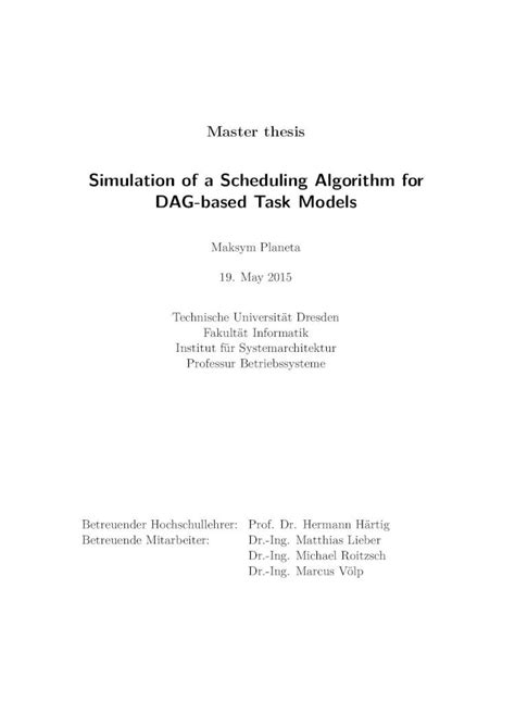 Pdf Simulation Of A Scheduling Algorithm For Dag Based Task Modelsos