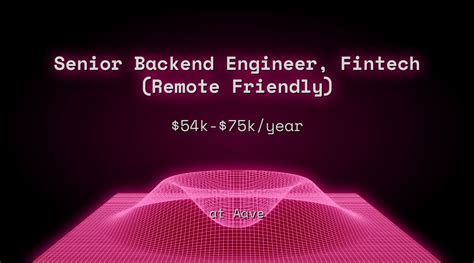 Web3 Senior Backend Engineer Fintech Remote Friendly 54k 75k At Aave