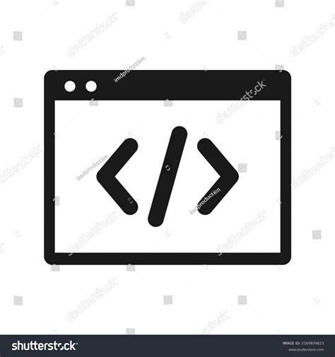 Code Window Vector Icon Coding Symbol Stock Vector Royalty Free
