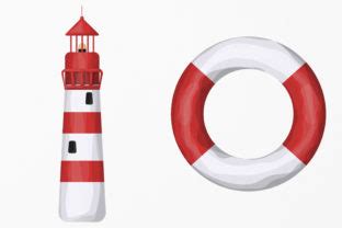 Wind Rose Lighthouse Lifebuoy Anchor Graphic By Iuvmiro Creative Fabrica