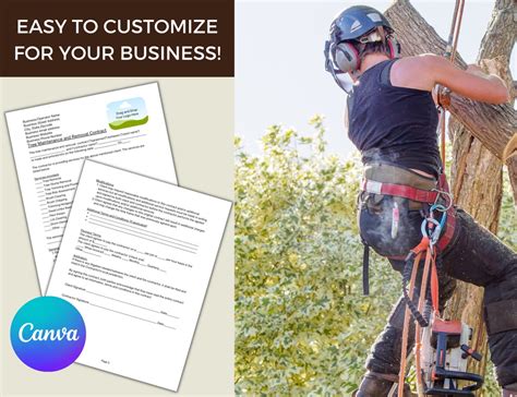 Tree Trimming Contract Template Tree Removal Service Agreement Canva Editable Tree Service