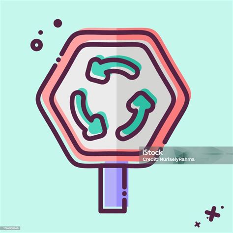 아이콘 원형교차로 도로 표지판 기호와 관련이 있습니다 Mbe 스타일 심플한 디자인 편집 가능 간단한 일러스트레이션 개체 그룹에