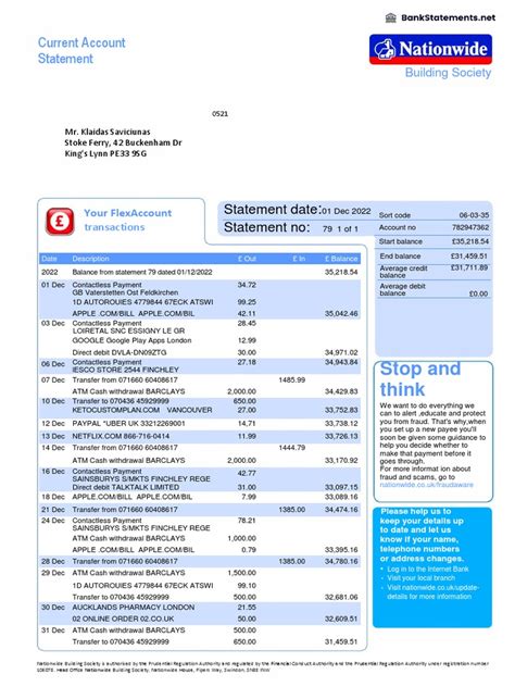 Nbs Bank Statement Dec 2022 Pdf Overdraft Payments