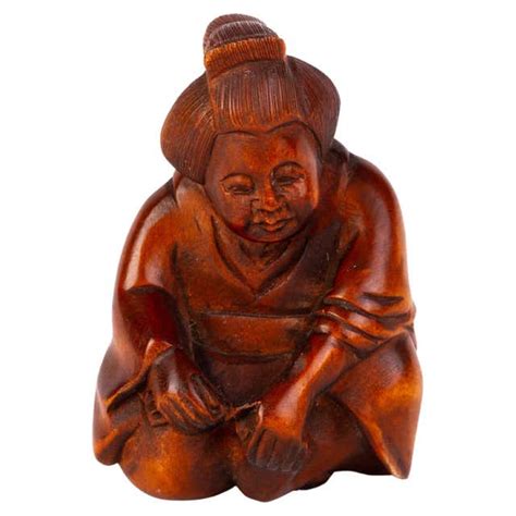 Signed Erotic Nude Woman Japanese Carved Boxwood Netsuke Inro Ojime For Sale At 1stdibs