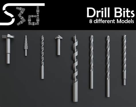 3d Model Drill Bit Models Vr Ar Low Poly Cgtrader