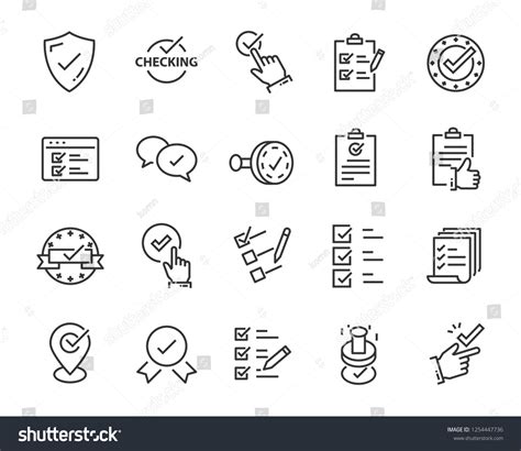 Set Checkmark Vector Line Icons Contains Stock Vector Royalty Free Shutterstock