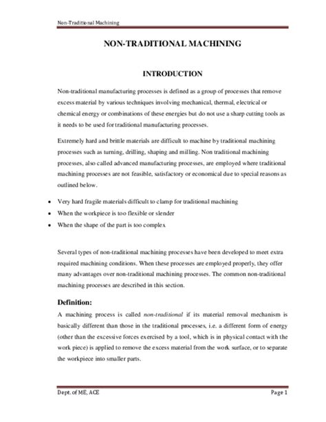 Pdf Non Traditional Machining Non Traditional Machining