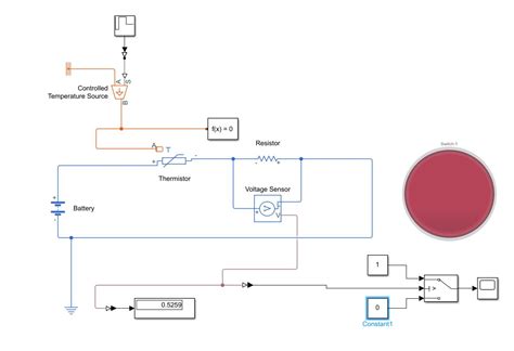 Simulink Model Of Thermistor To Sense The Temperature Of A Heater