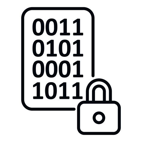Cipher Data Number Icon Outline Vector Lock Code 17326222 Vector Art