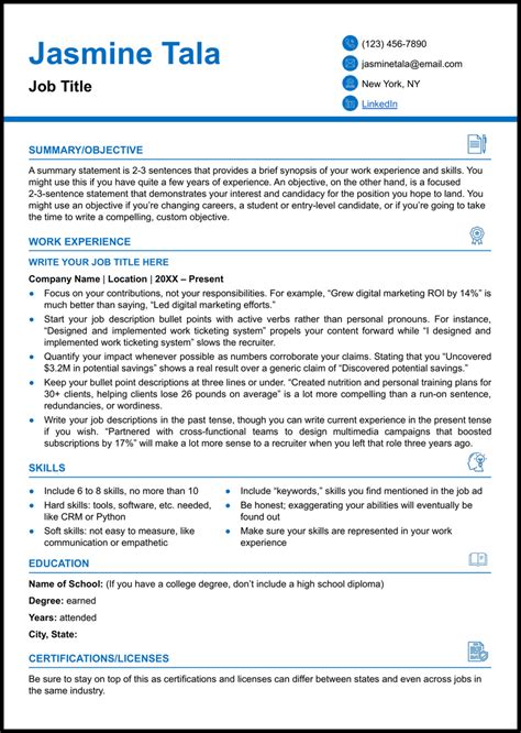 Resume Header Templates