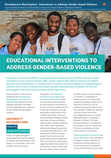 Educational Interventions To Address Gender Based Violence Svri