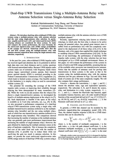 Pdf Dual Hop Uwb Transmissions Using A Multiple Antenna Relay With Antenna Selection Versus