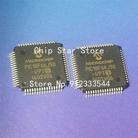 2 50pcs pic18f66j50 i pt pic18f66j50 tqfp64 8 bit mcu flash pic18