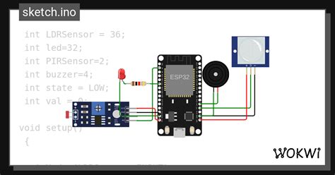 Home Automation Securityandlight Wokwi Esp32 Stm32 Arduino Simulator