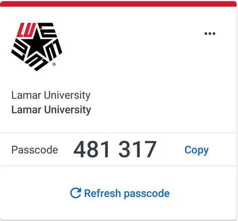 Generating A Passcode Lamar University