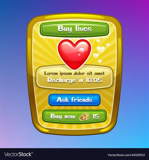 Game Ui Royalty Free Vector Image VectorStock