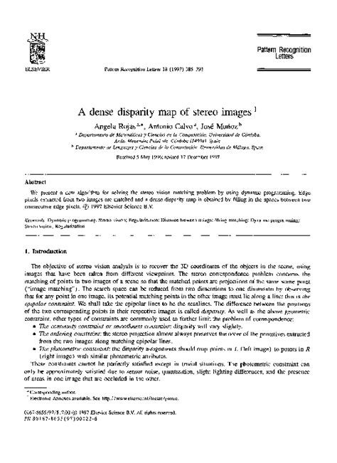 pdf a dense disparity map of stereo images antonio calvo