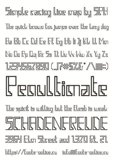 simple racing line map by sph font