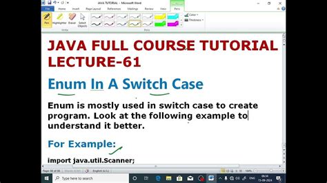 JAVA LECTURE - 61| Enum In A Switch Case|Full Explanation With Example (@ECL365CLASSES - YouTube