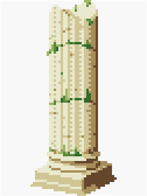 Pixel Art Ancient Pillar Sticker For Sale By Curlymario Redbubble