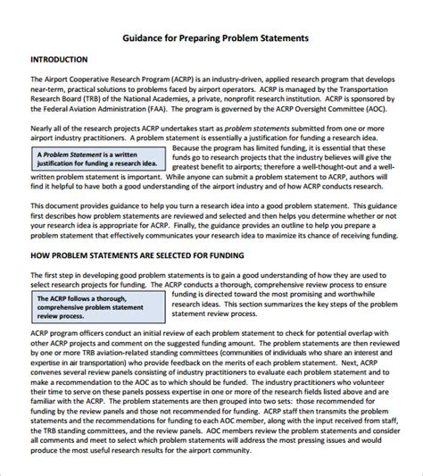 Problem Statement Templates Free Word Excel PDF Formats Samples Examples Designs