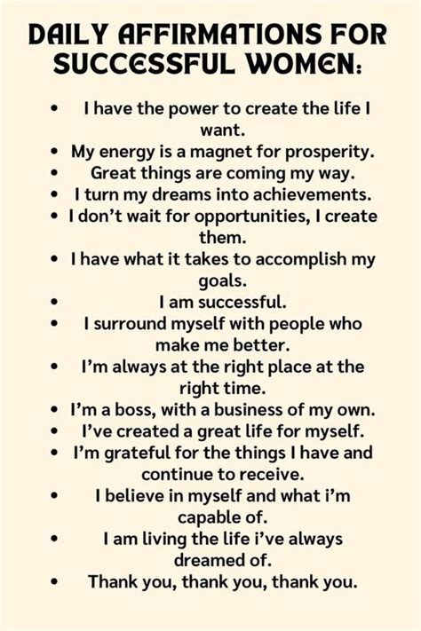 Daily Business Affirmations For Successful Women Career Affirmations