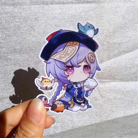 Chibi Genshin Impact Vinyl Sticker Qiqi Waterproof Matte Etsy