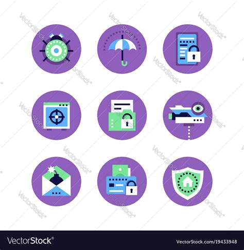 Information Security Data Protection Set Vector Image