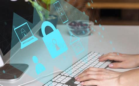 Cybersecurity And Privacy Concepts To Protect Data Lock Icon And Internet Network Security