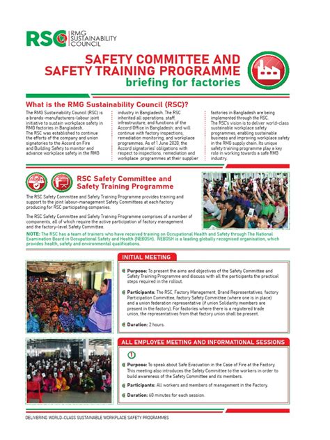 Rsc Scst Programme Briefing For Factories En Pdf Occupational Safety And Health Business