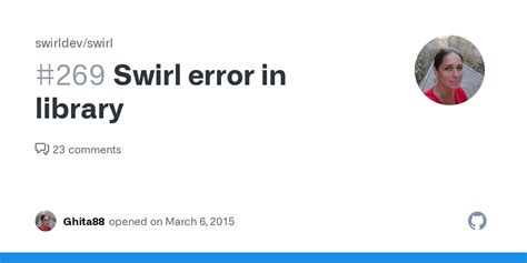 swirl error in library · issue 269 · swirldev swirl · github