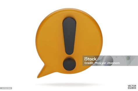 3d 흰색 배경에 현실적인 노란색 라운드 경고 표시 위험 경고 주의 표시 느낌표가있는 말풍선 주석 아이콘 위험 경고 위험한 아이콘입니다 3d 벡터 그림입니다 0명에 대한