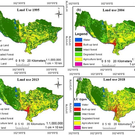 Land Use And Land Cover Prediction Maps For 2030 A 2040 B And 2050