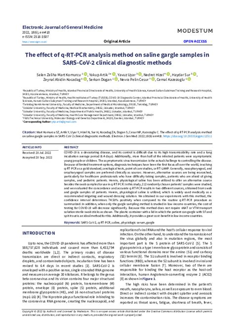 Pdf The Effect Of Q Rt Pcr Analysis Method On Saline Gargle Samples