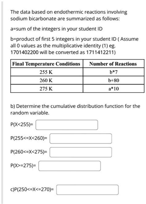 Solved The Data Based On Endothermic Reactions Involving Sodium