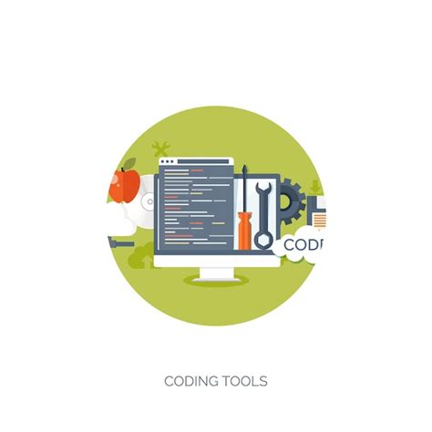 Premium Vector Vector Illustration Flat Background Coding Programming